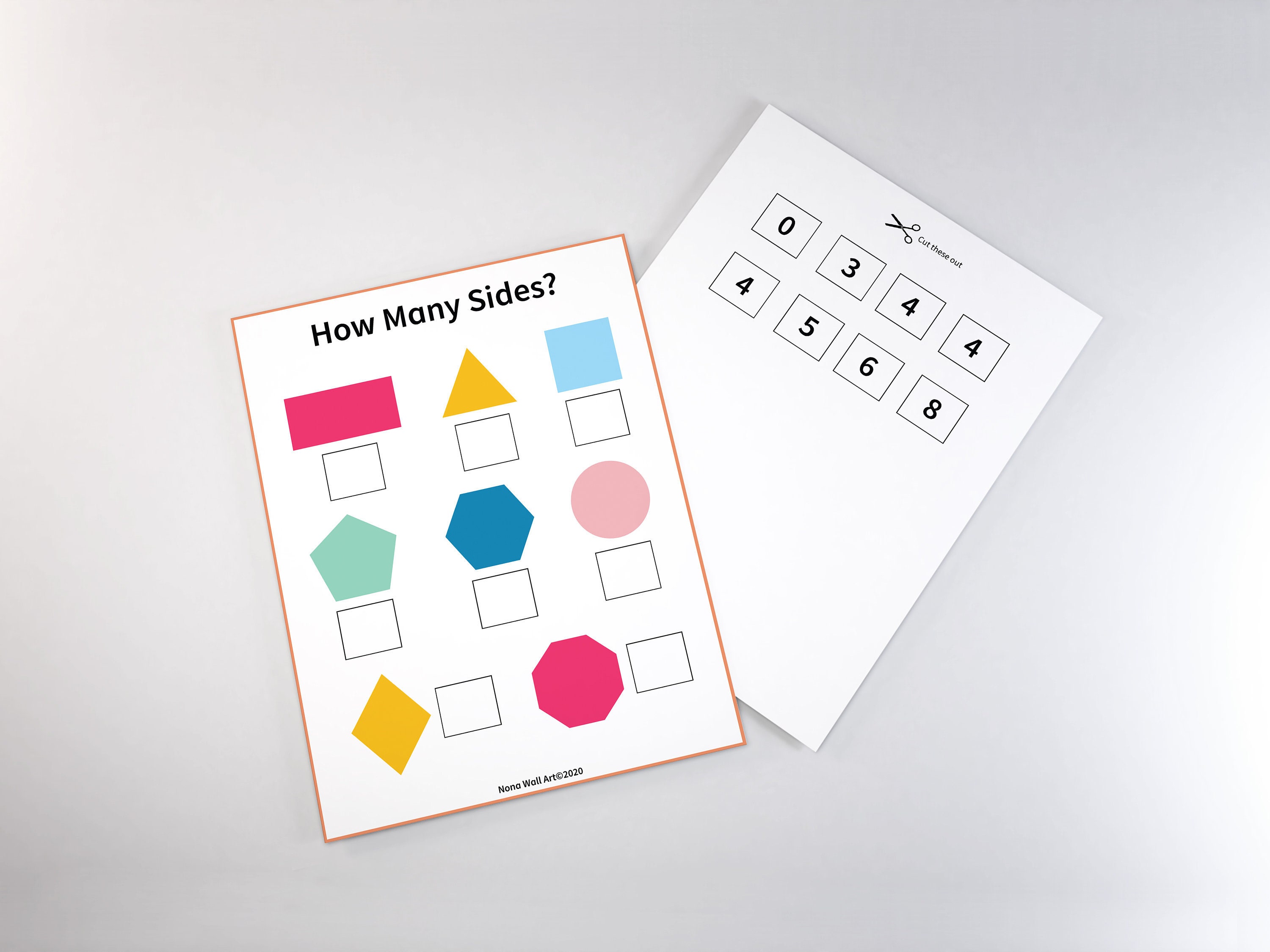 Busy Book Printable Counting Shape Sides Game Homeschool - Etsy