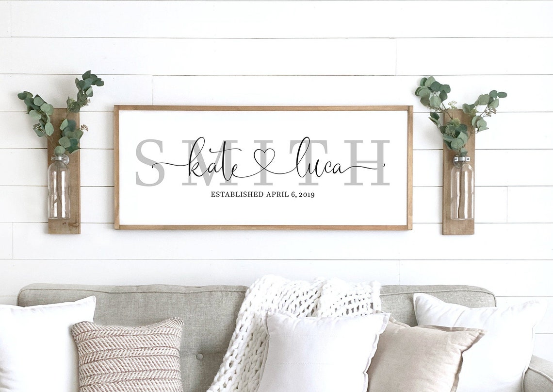 Personalized Above Bed Sign Custom Wedding Gift Couple Last - Etsy