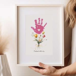 Mother's Day Craft Handprint Art, Handmade With Love Roses Bouquet for ...