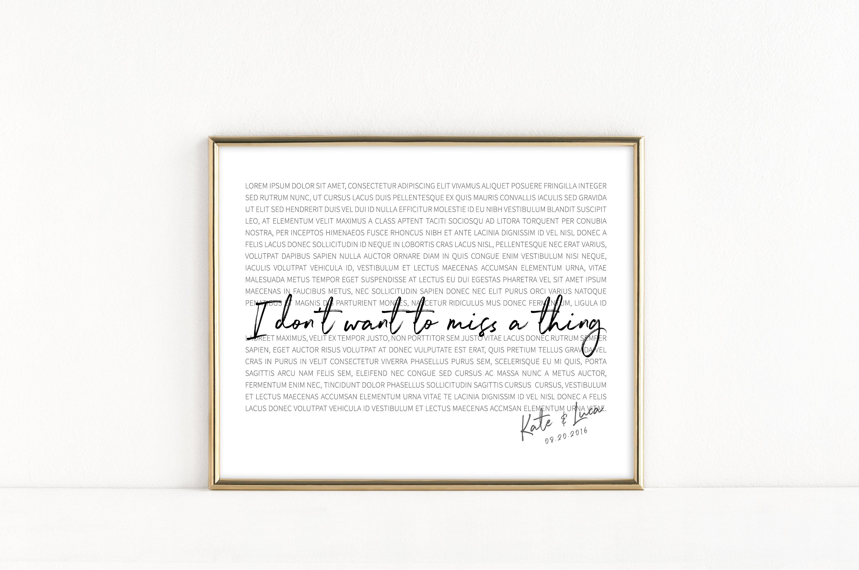 Song Poster Song Lyrics Wall Art Custom First Dance for | Etsy