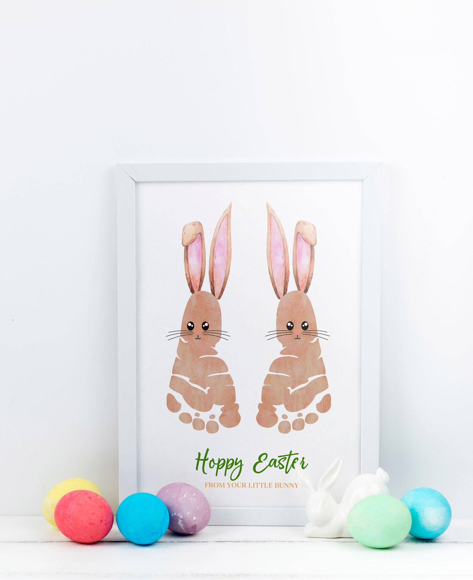 Easter Craft Template DIY Bunny Footprint Hoppy Easter - Etsy