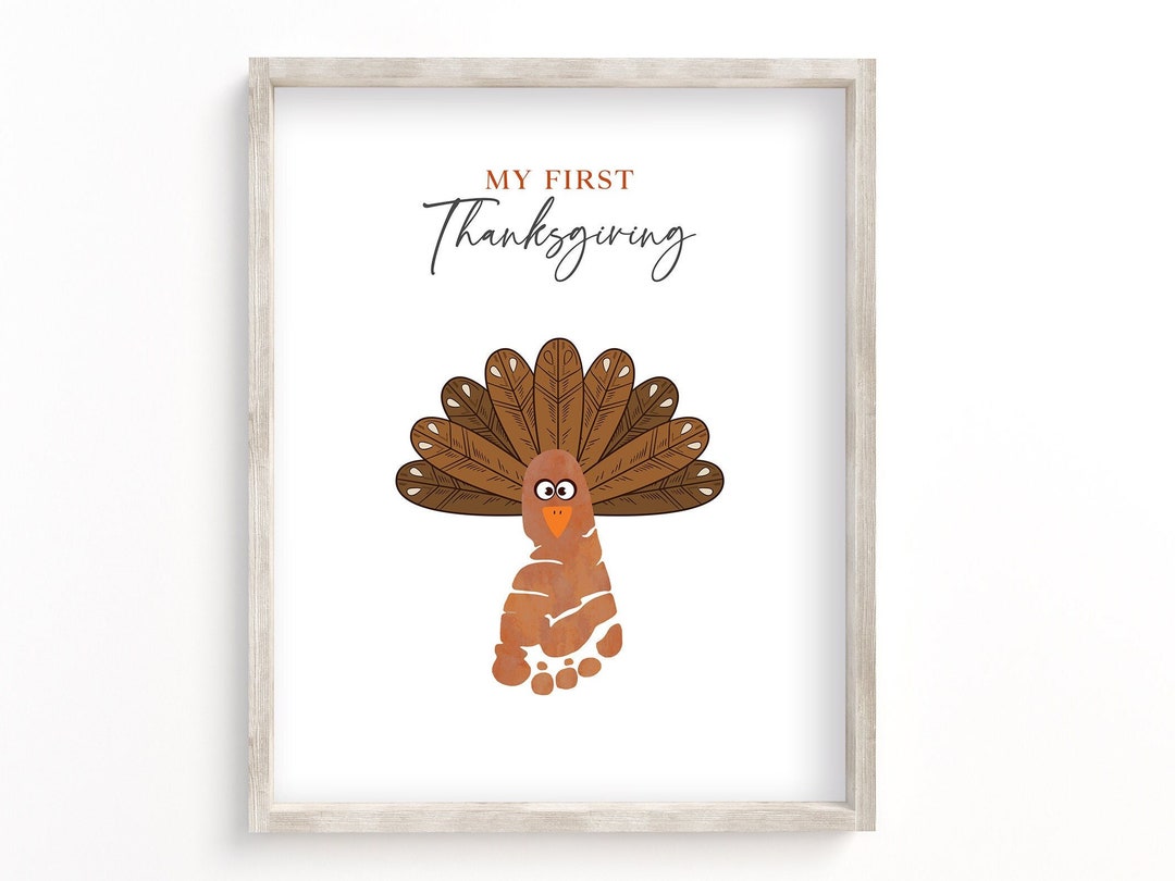 My First Thanksgiving Footprint DIY Craft, Turkey Keepsake From Baby ...