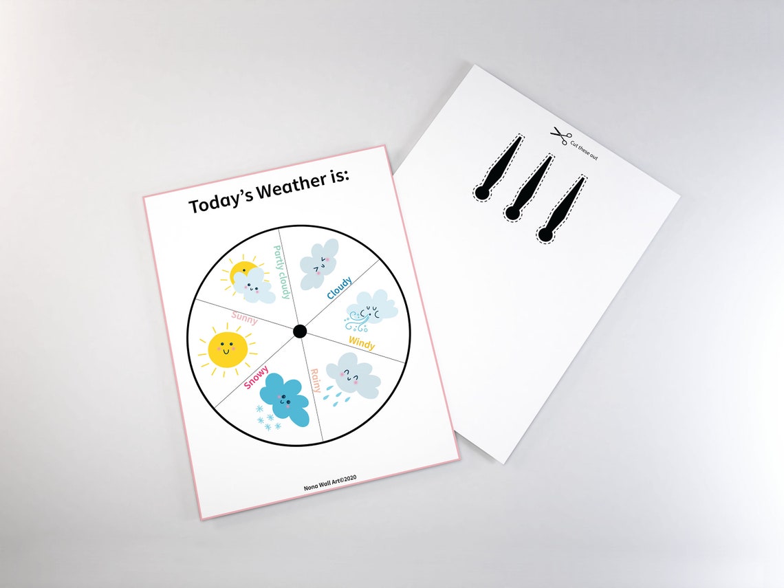Weather Wheel for Kids Busy Book Printable Circle Time | Etsy