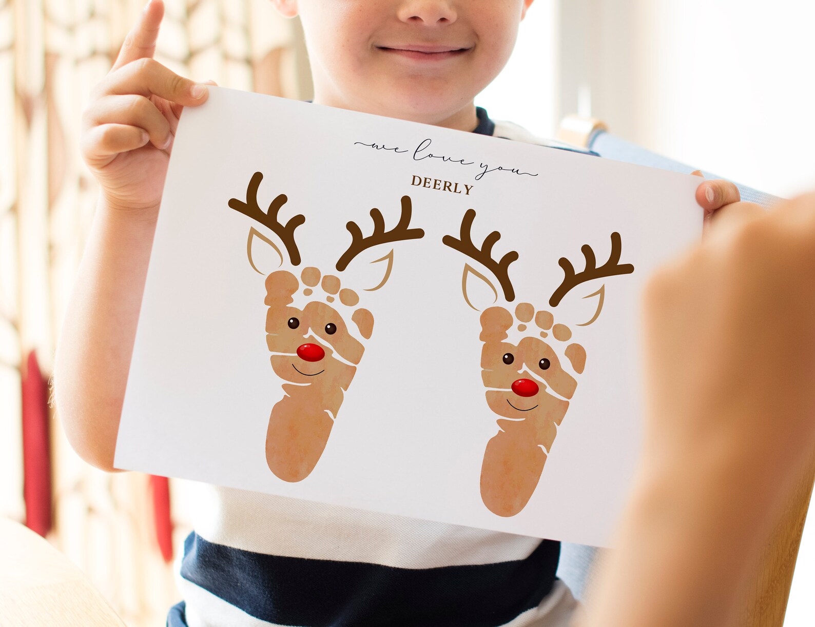 Christmas Reindeer Footprint Art: DIY Holiday Keepsake (digital ...