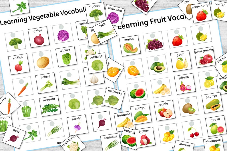 Fruit & Vegetable Sorting Activity Homeschool Educational - Etsy