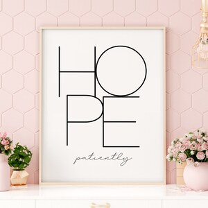 Hope Print Typography, Minimalist Poster, Scandinavian Wall Art, Hope ...