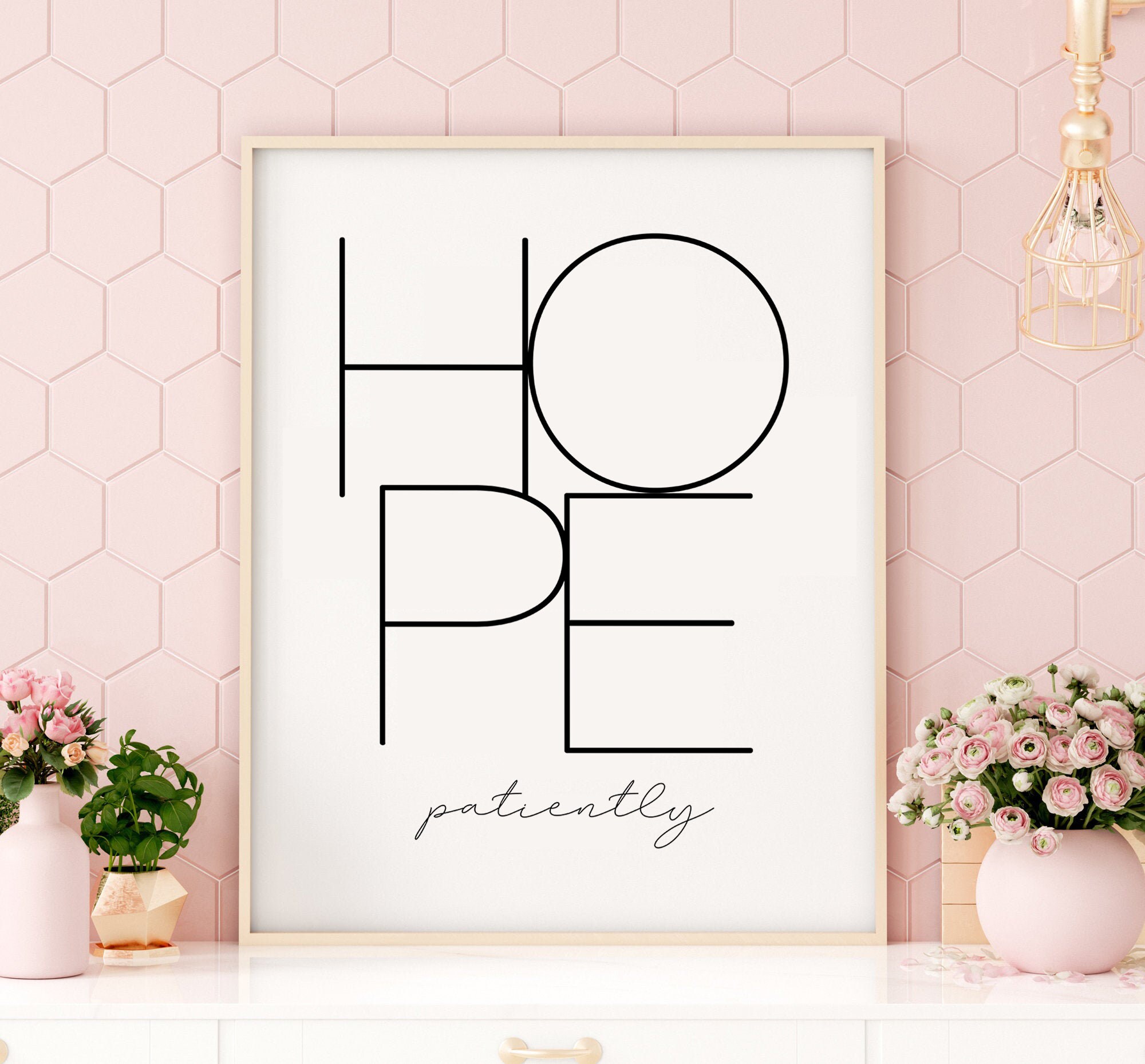 Hope Print Typography Minimalist Poster Scandinavian Wall - Etsy