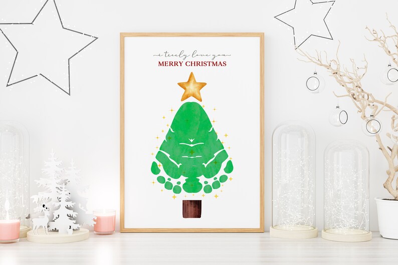 Christmas Tree Footprints / Handprint Art Craft for Kids - I Treely ...