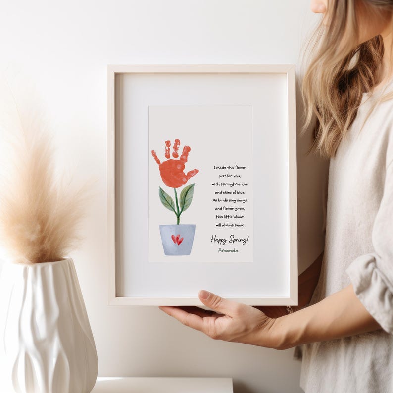 Spring Handprint Flower Printable | Kids Craft (digital Download) - Etsy