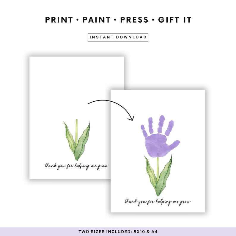 Teacher Appreciation Handprint Craft | Thank You for Helping Me Grow ...
