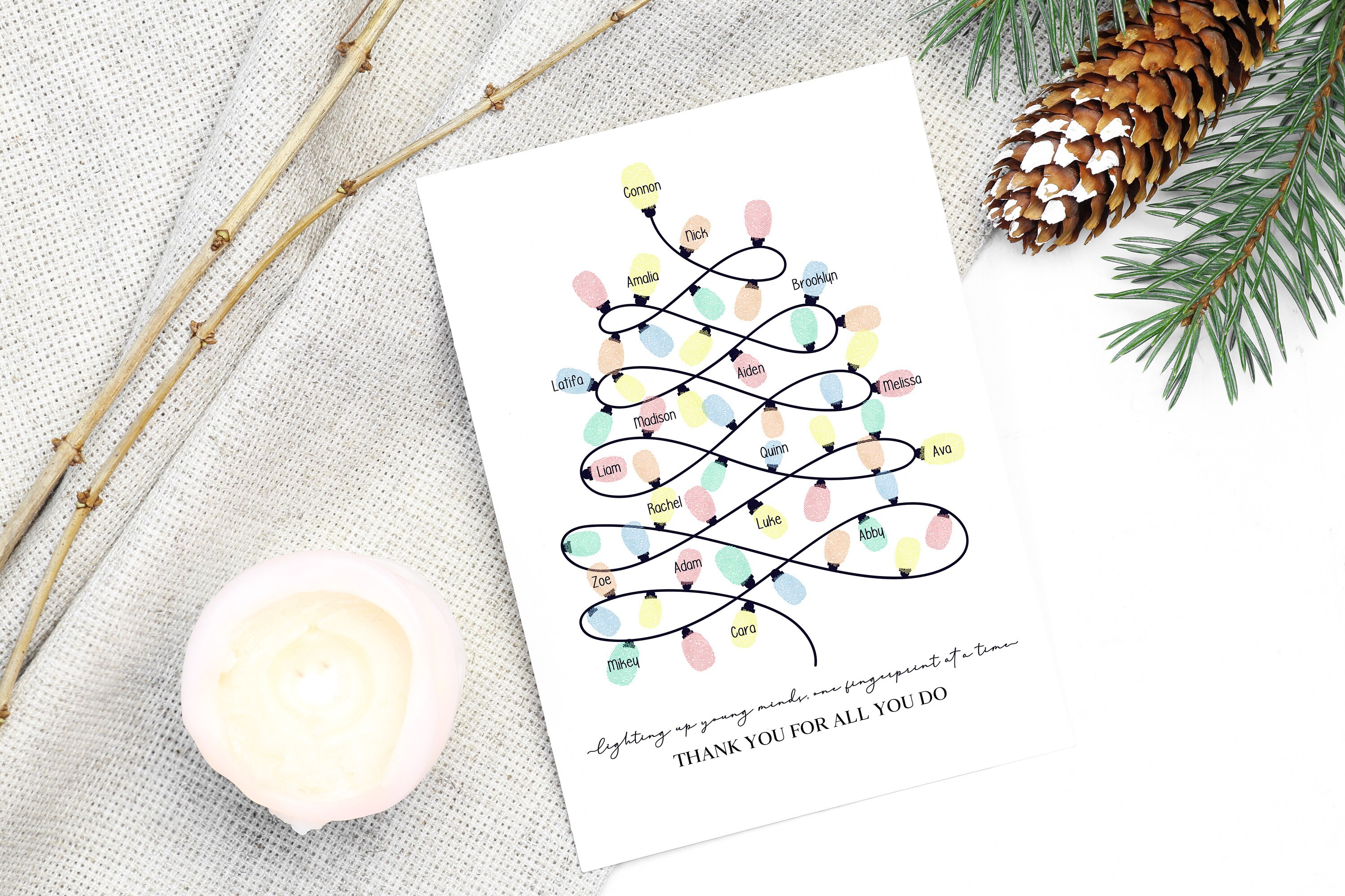 Fingerprint Christmas Lights Teacher Gift – DIY Keepsake (digital ...