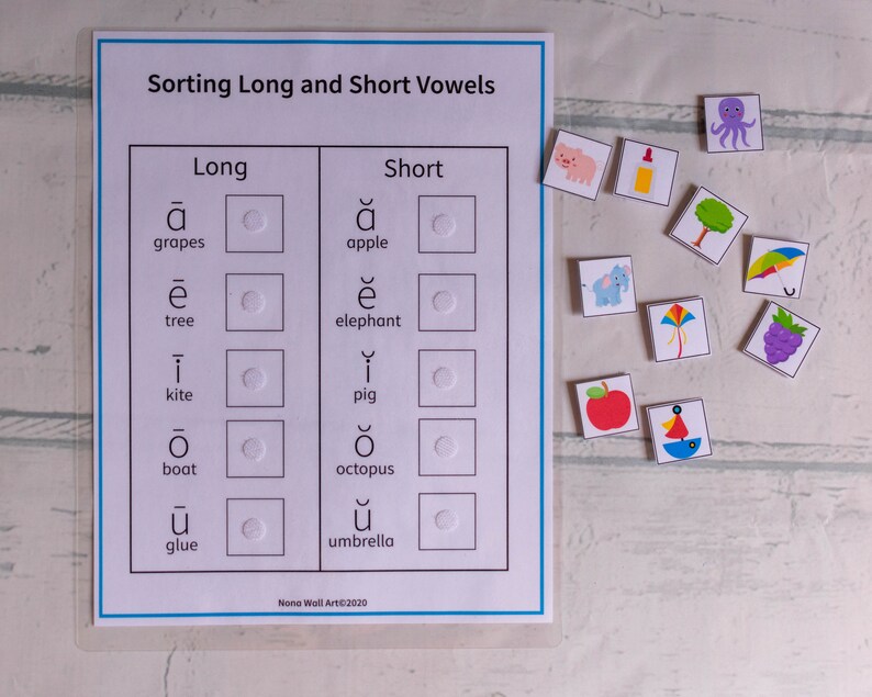 Learning Vowels Busy Book Printable Long and Short Vowels | Etsy