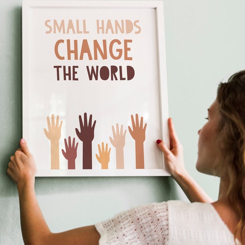 Small Hands Change the World Educational Posters Kids Room - Etsy
