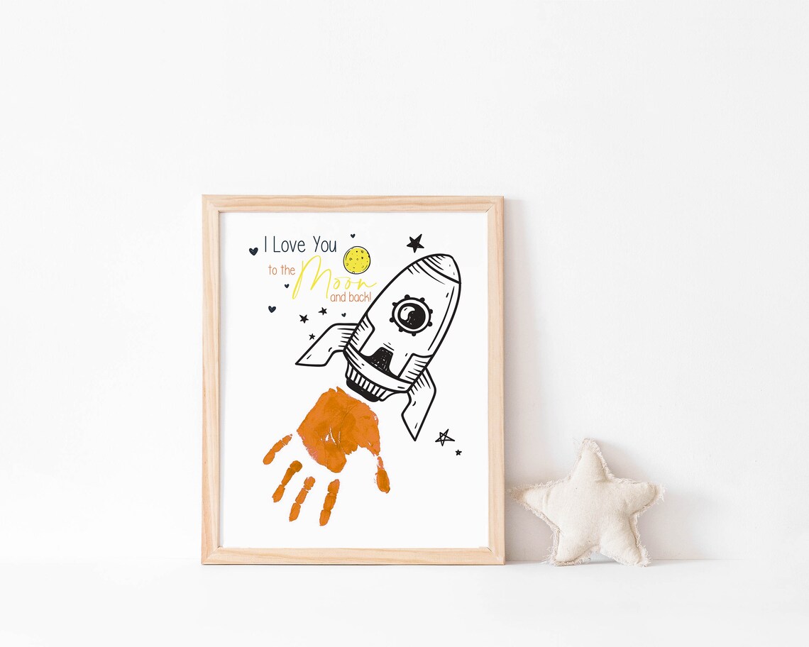 I Love You to the Moon and Back DIY Handprint Craft Keepsake - Etsy