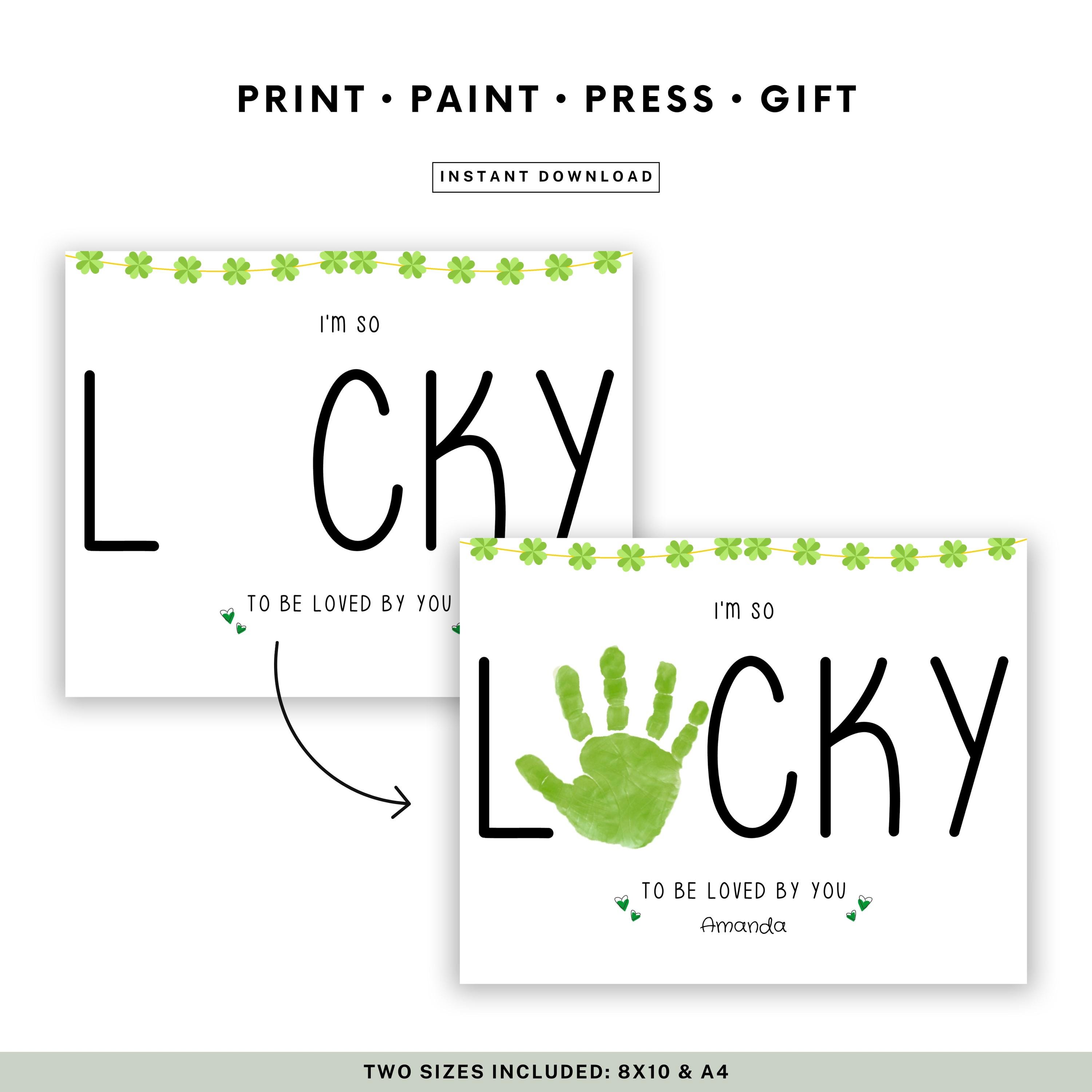 St Patrick’s Day Craft | I’m so Lucky Handprint Printable (digital ...