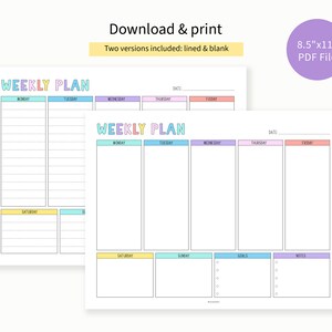 Kids Weekly Schedule Printable, Homeschool Planner, To-do List for Kids ...