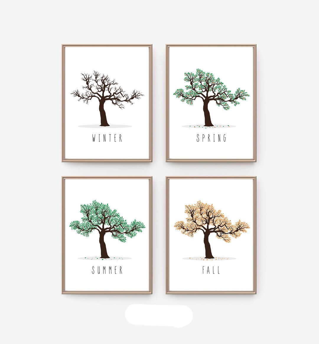 Four Seasons Wall Art, Winter Spring Summer Fall Autumn Minimalist ...