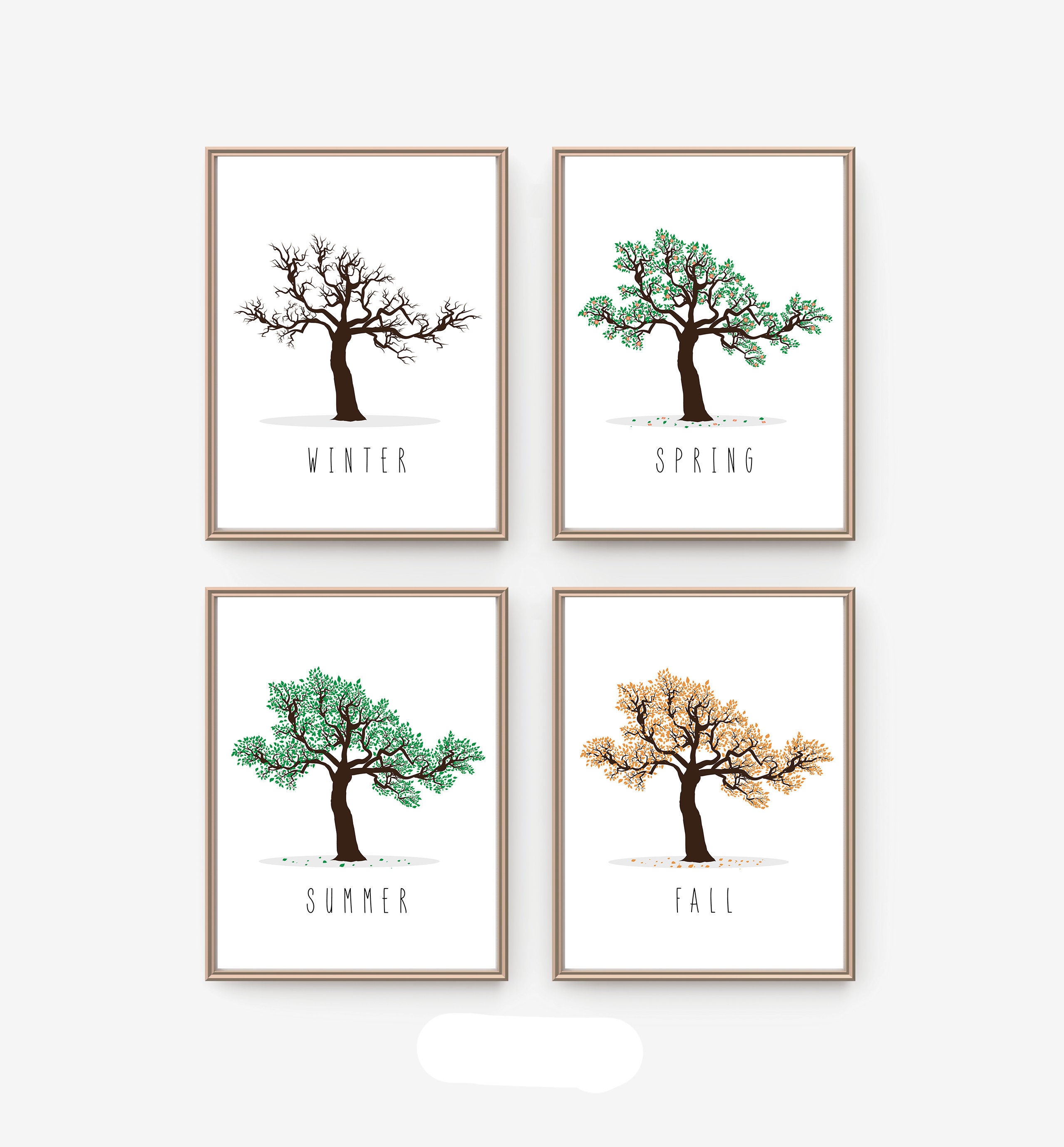 Four Seasons Wall Art Winter Spring Summer Fall Autumn | Etsy