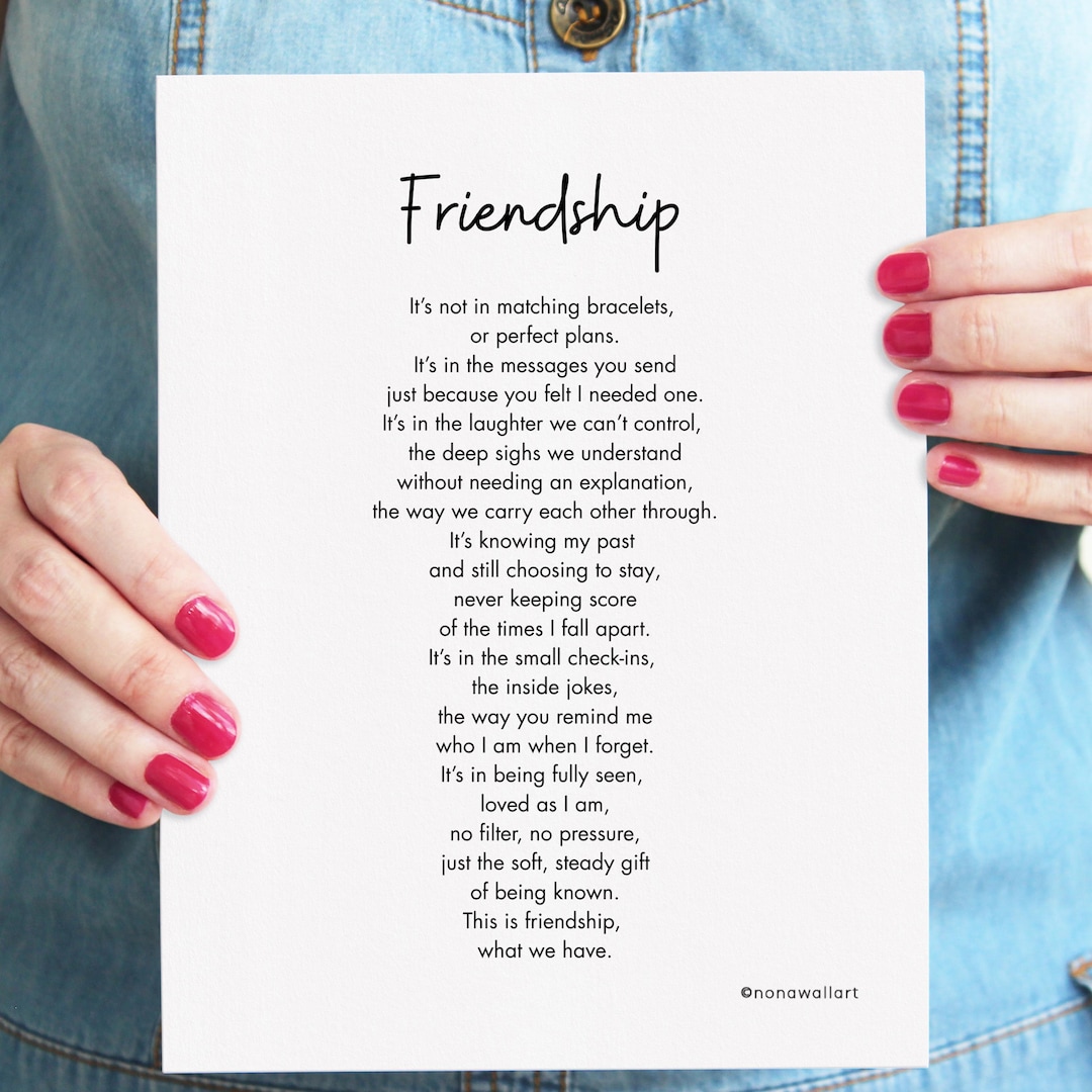 Friendship Poem Printable Gift | Minimalist Wall Art for Friends - Etsy