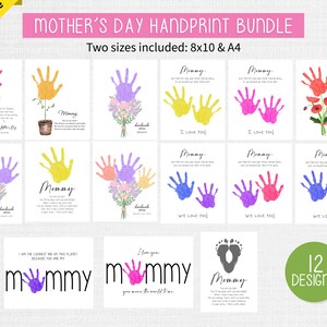 Flower Handprint Craft Art, DIY Mother's Day Gift, Memory Keepsake From ...