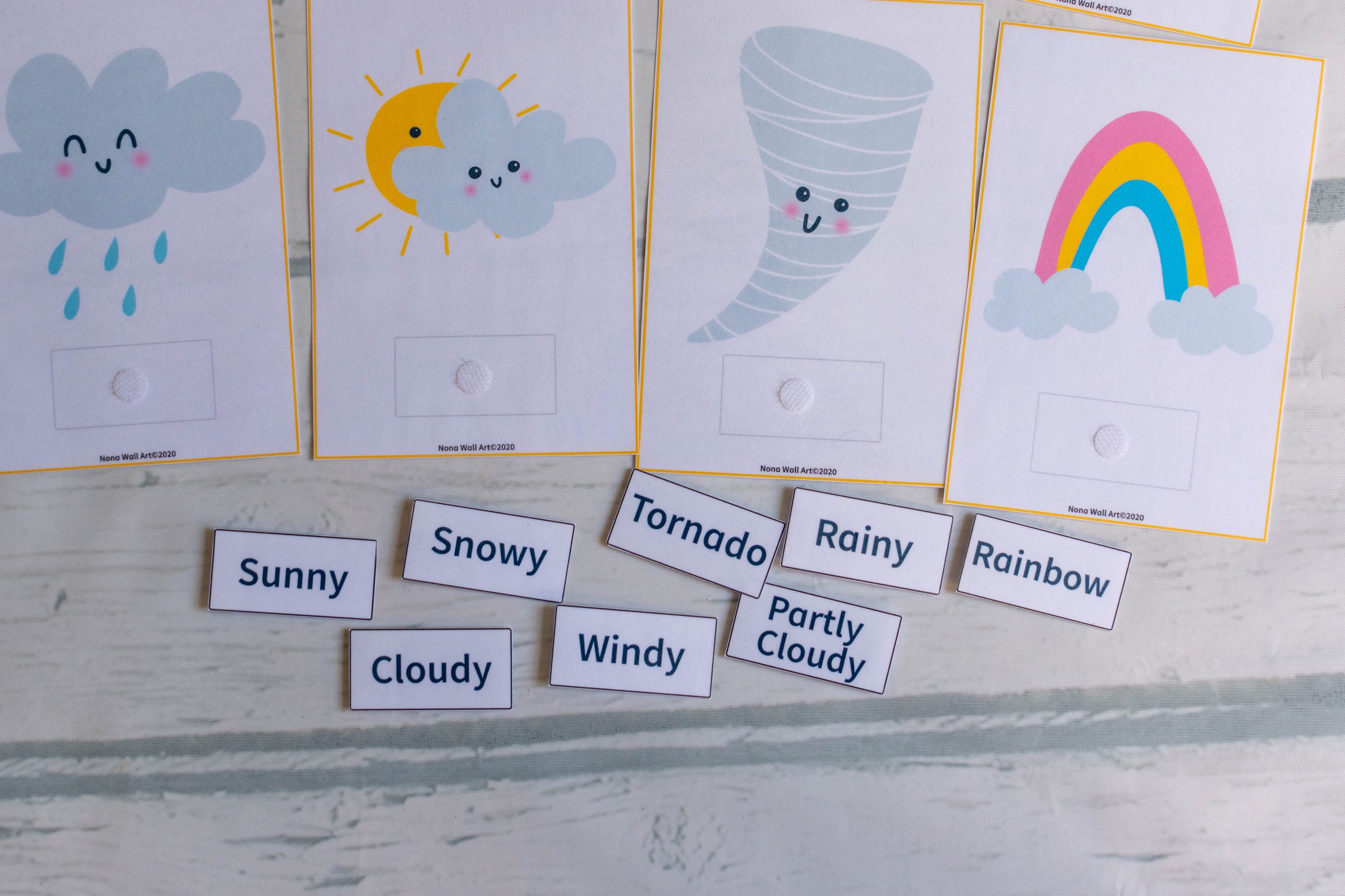 Weather Flash Cards Montessori Three Part Cards Busy Book | Etsy