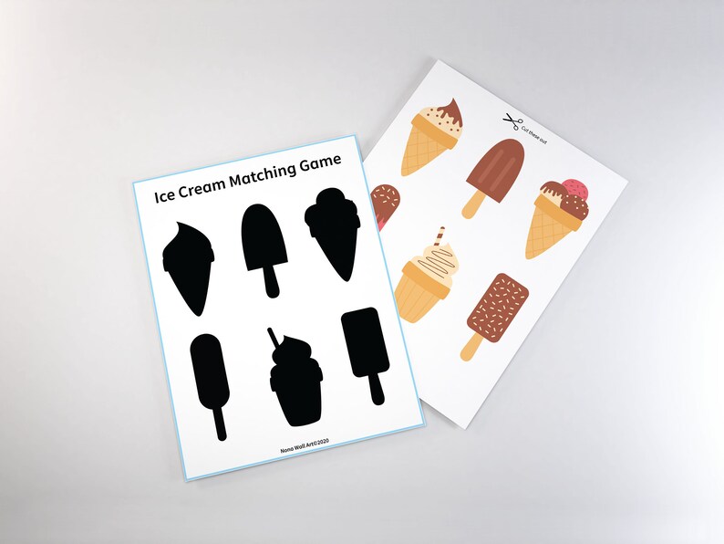 Educational Activity Ice Cream Matching Worksheet Homeschool - Etsy