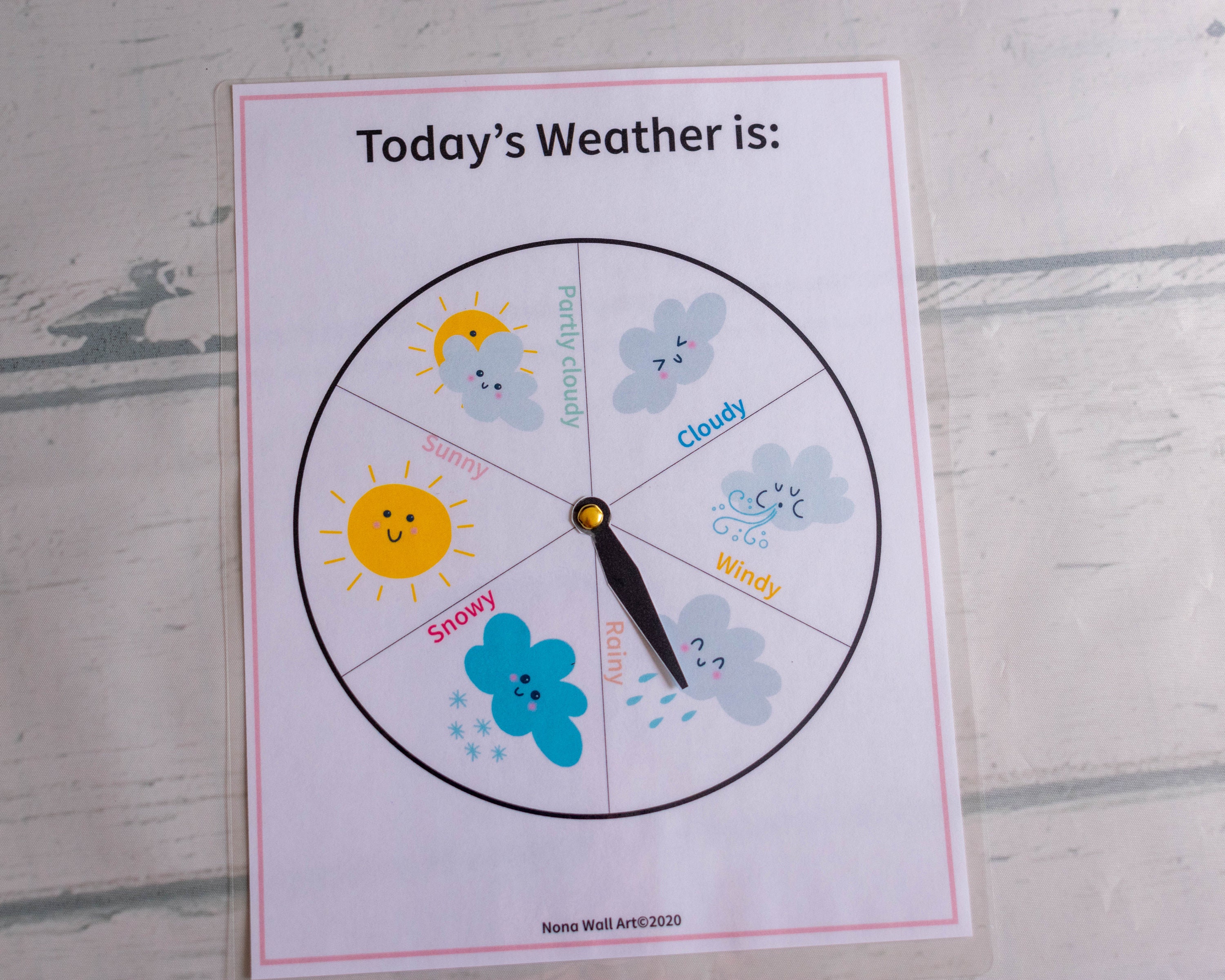 Weather Wheel for Kids Busy Book Printable Circle Time - Etsy