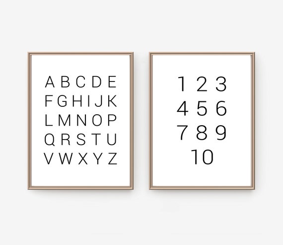 ABC 123 Printable Set of 2 Alphabet and Numbers Print | Etsy