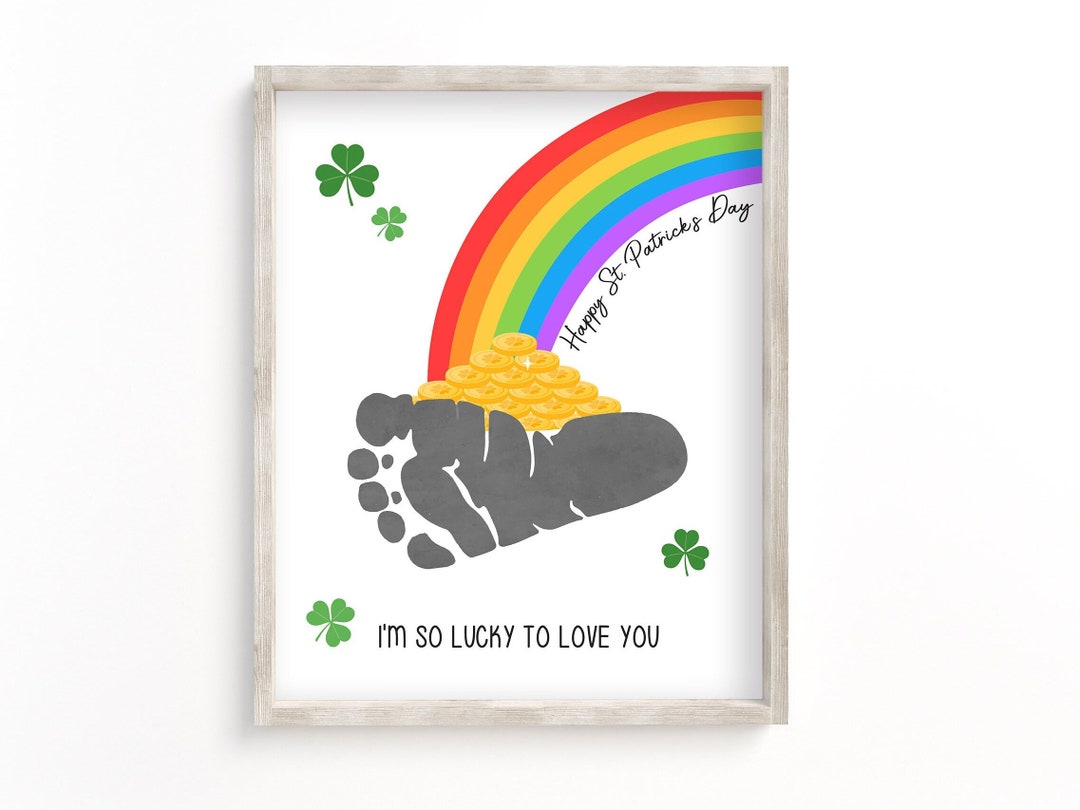 St. Patrick's Day Craft: I'm so Lucky to Love You Footprint Template ...