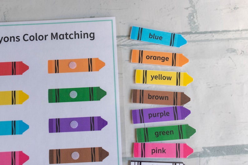 Color Matching Game Busy Book Printable Educational | Etsy
