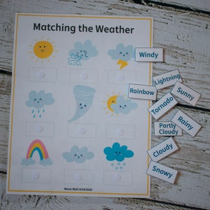 Matching the Weather Worksheet, Busy Book Printable, Educational ...
