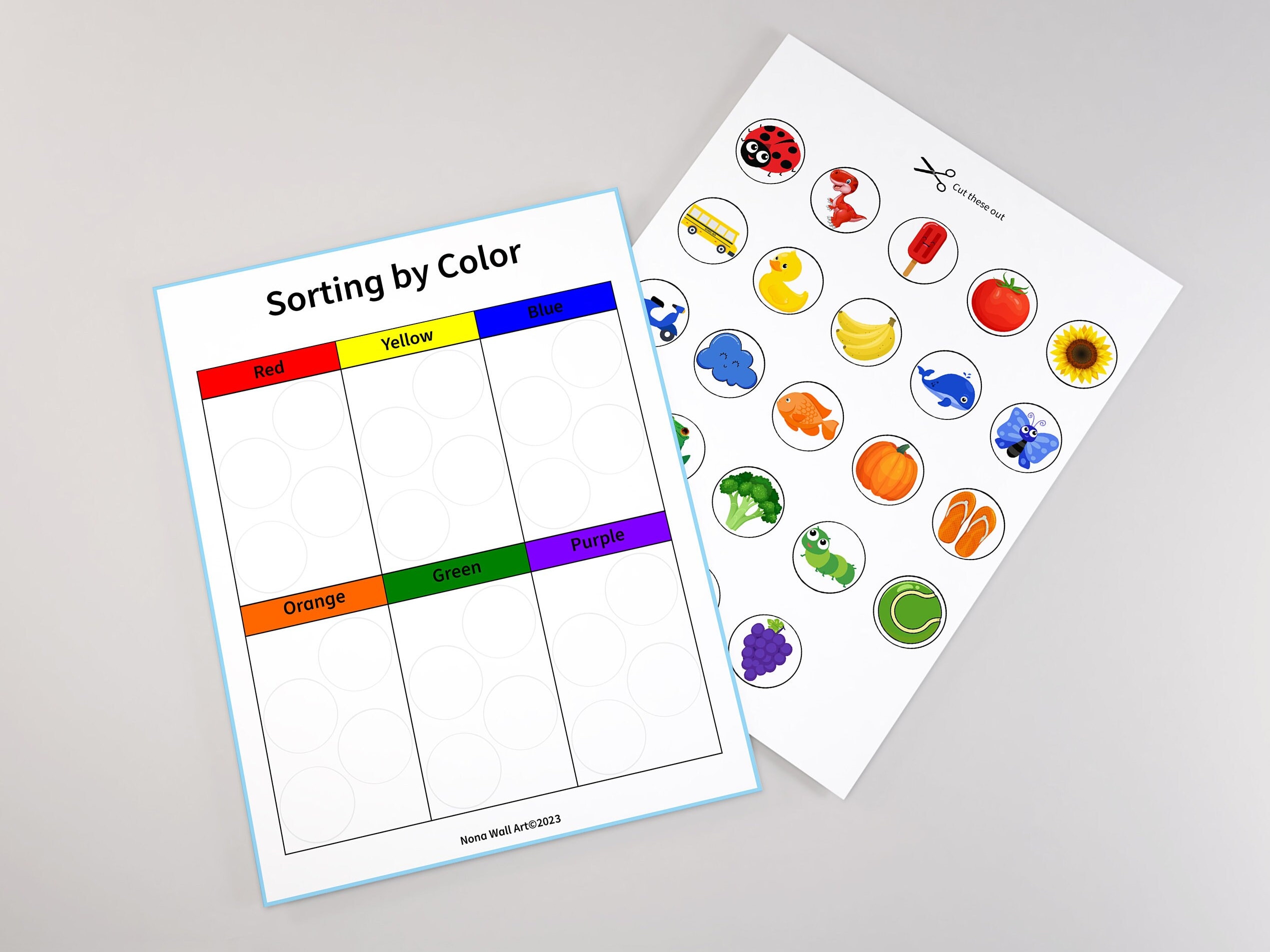 Sorting by Color, Busy Book Printable, Preschool Activity, Homeschool ...