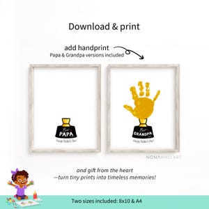 Father's Day Handprint Trophy Craft | Papa & Grandpa Gift (digital ...