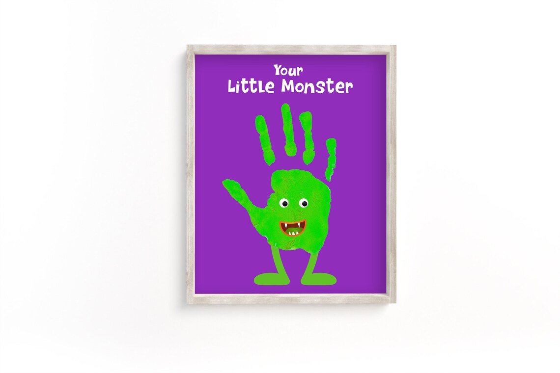 Halloween Handprint Craft Your Little Monster Handprint - Etsy