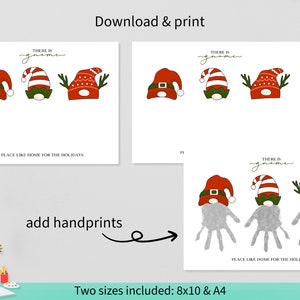 Gnome Christmas Handprint Craft, Gnome Place Like Home for the Holidays ...