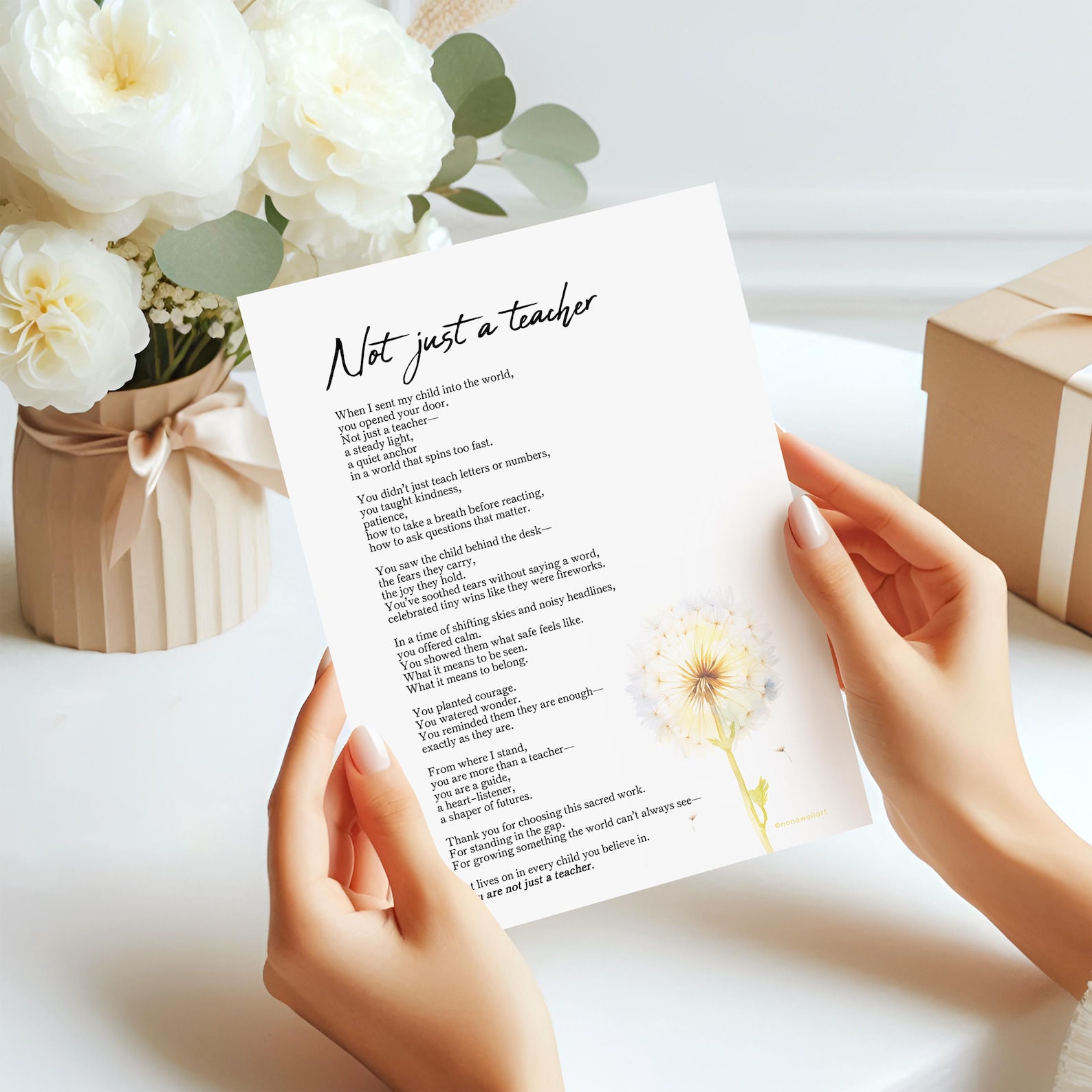 Not Just a Teacher Poem (printable) - Etsy