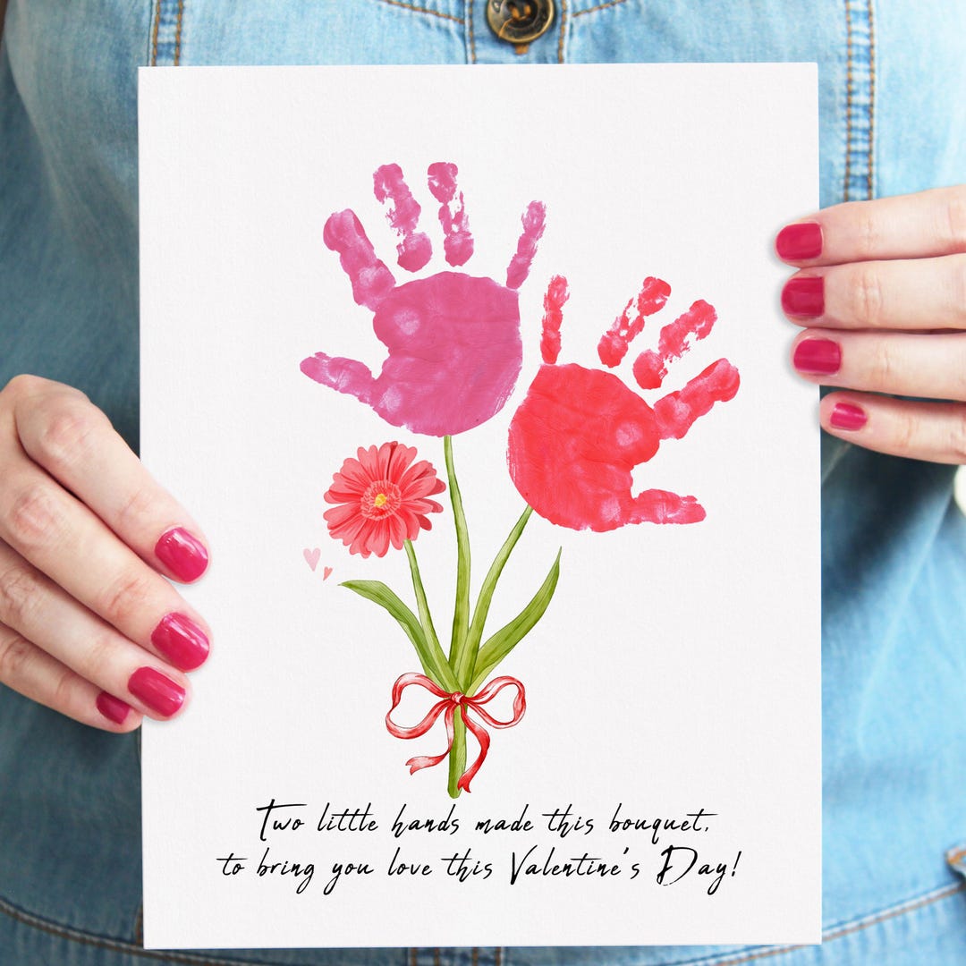 Valentine's Day Handprint Craft | Kids Handprint Art Printable ...