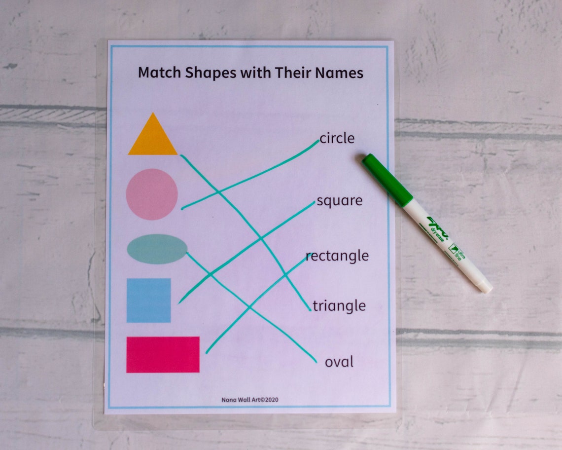 Educational Activity Shapes Worksheet Bundle Homeschool | Etsy