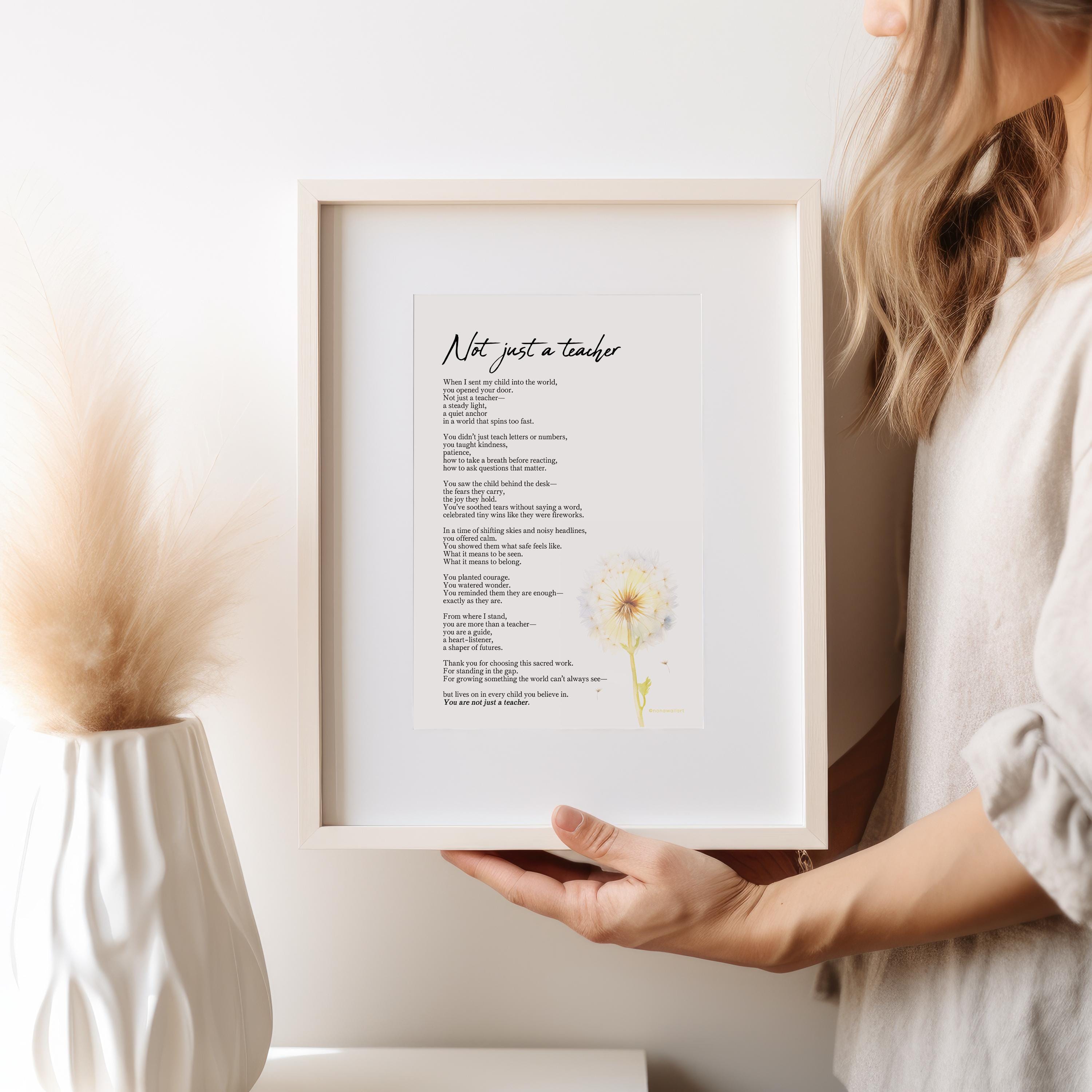 Not Just a Teacher Poem (printable) - Etsy