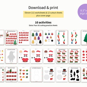Christmas Activity Bundle 3: Printable Holiday Learning Fun - Etsy