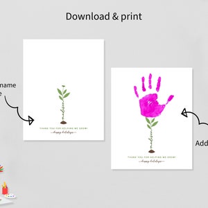 Flower Handprint Craft, Custom Mother's Day Gift for Mom Grandma ...