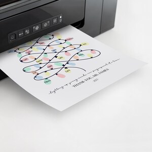 Custom Teacher Appreciation Gift - Printable Christmas Lights With ...