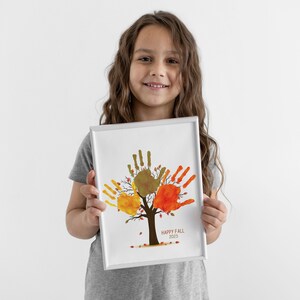Happy Fall Handprint Craft, Printable DIY Autumn Handprint Art ...