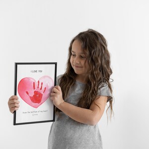 Valentine's Day Craft, DIY Handprint Art, Heart Footprint, Valentine ...