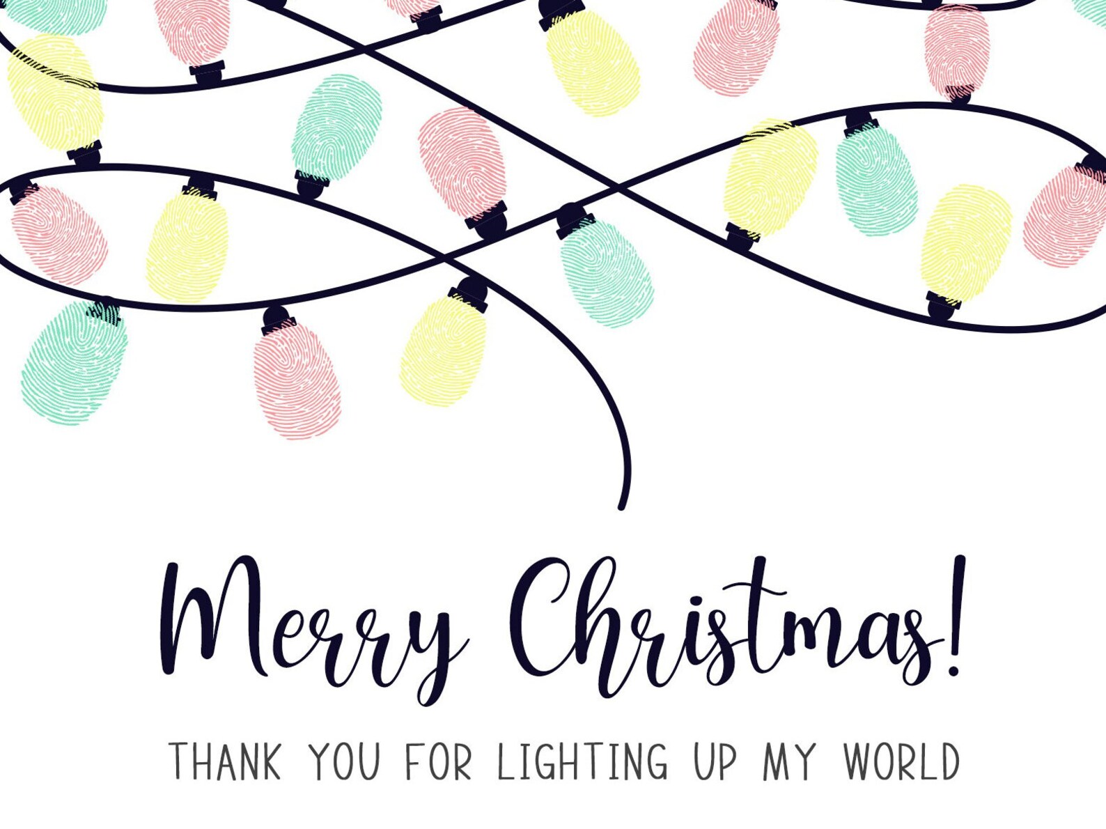 Merry Christmas Fingerprint Craft, DIY Holiday Art, Printable Keepsake ...