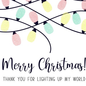 Merry Christmas Fingerprint Craft, DIY Holiday Art, Printable Keepsake ...