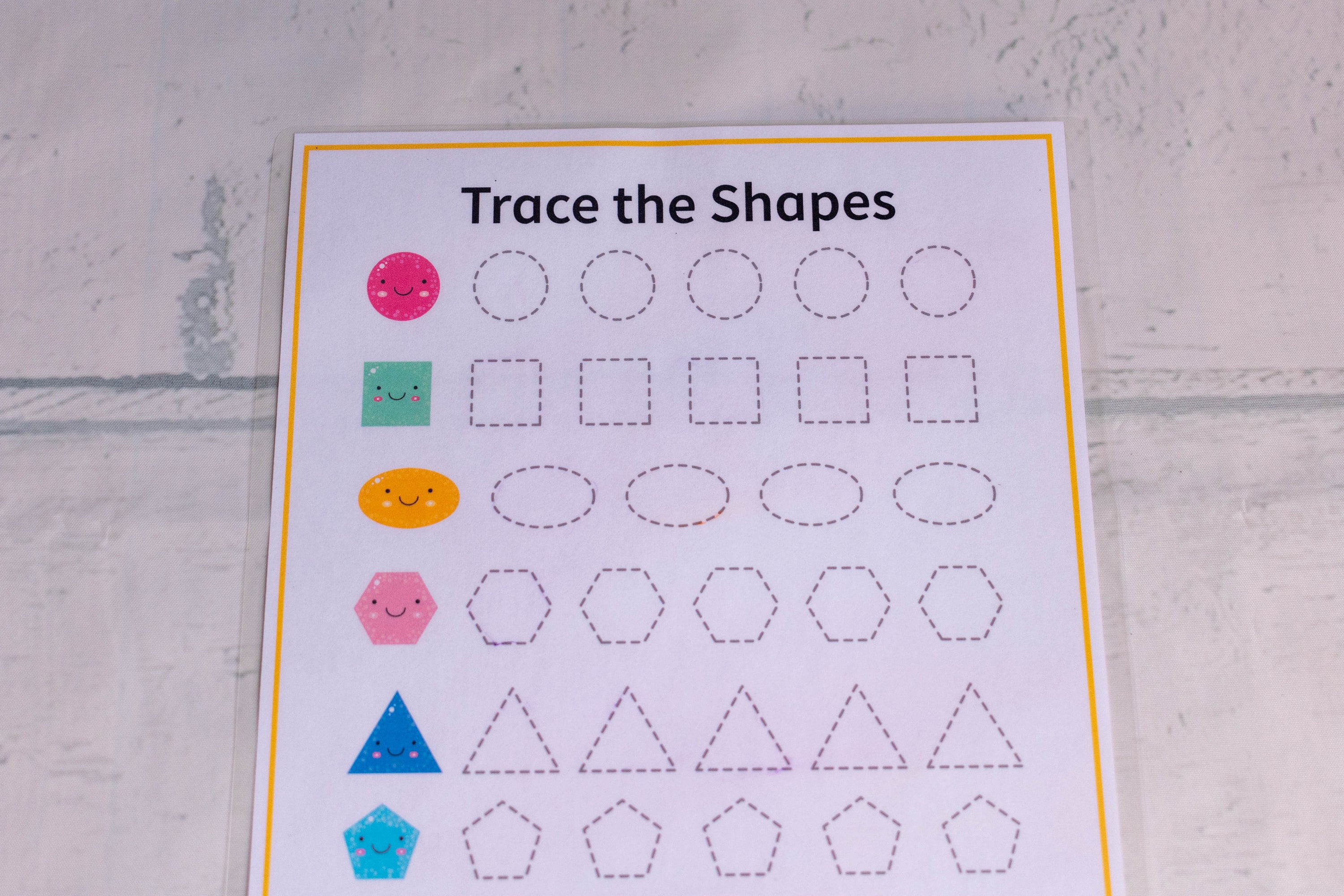 Shapes Tracing Worksheet Busy Book Printable Educational | Etsy