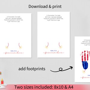 Your Little Firecracker Footprints Poem, 4th of July DIY Craft, USA ...