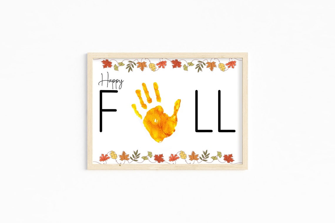 Happy Fall Handprint Craft Printable DIY Autumn Handprint - Etsy