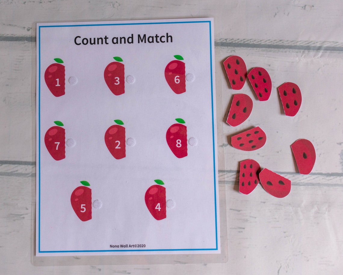 Busy Book Printable Counting Game Homeschool Educational - Etsy